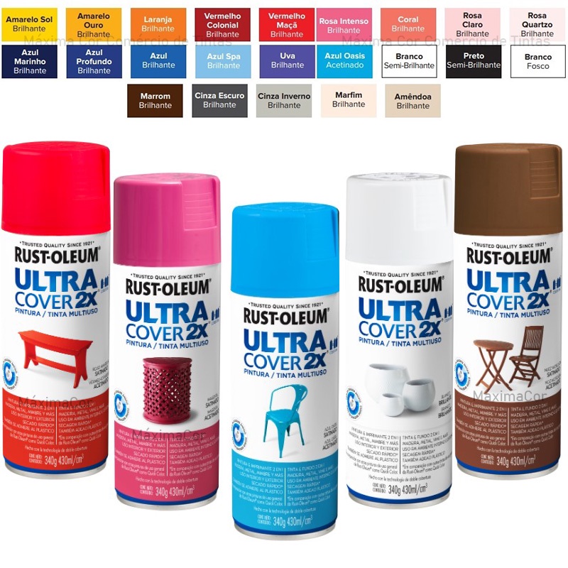 Tinta Spray Uso Geral Ultra Cover 2x Rust Oleum 430ml | Shopee Brasil