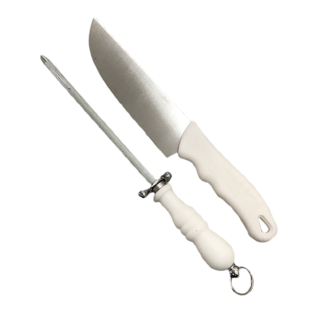 Kit Churrasco Peixeira Faca 8'' E Chaira Amolador afiador Inox Casual ...