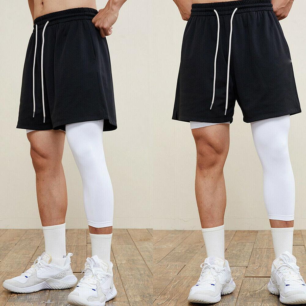 One leg pants Basketball leggings seven points sports training leggings ...