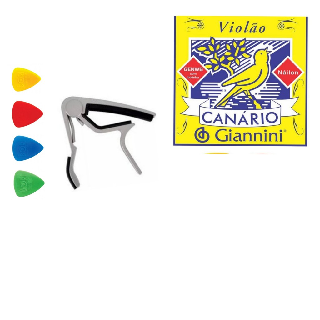 Capotraste braçadeira encordoamento corda violão nylon canário genwb c ...