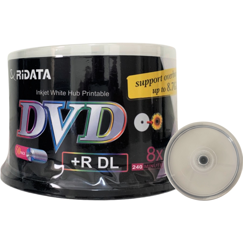 50 Un Dvd+r Dl Ridata Printable Dual Layer 8.5gb Ritek | Shopee Brasil