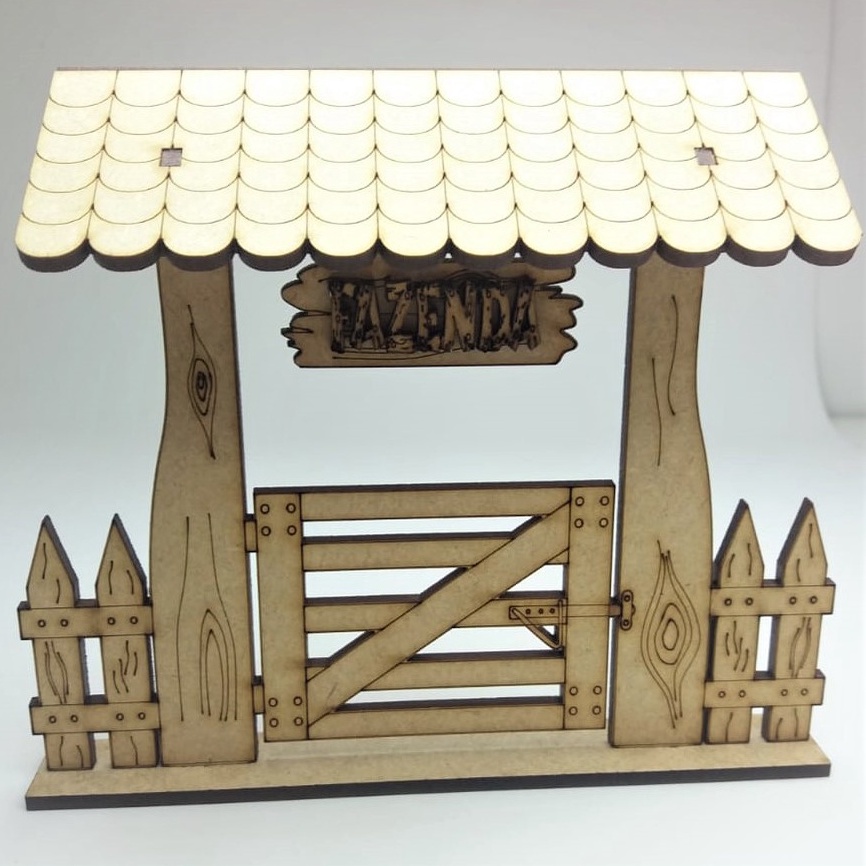 Mini Portal 3D 15x4x12xm em MDF 3mm - Tema Fazendinha - KIT COM 03 ...