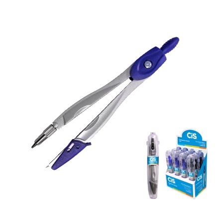 Compasso Escolar Metálico Cis 180 com Estojo acrílico - Azul e Cinza ...