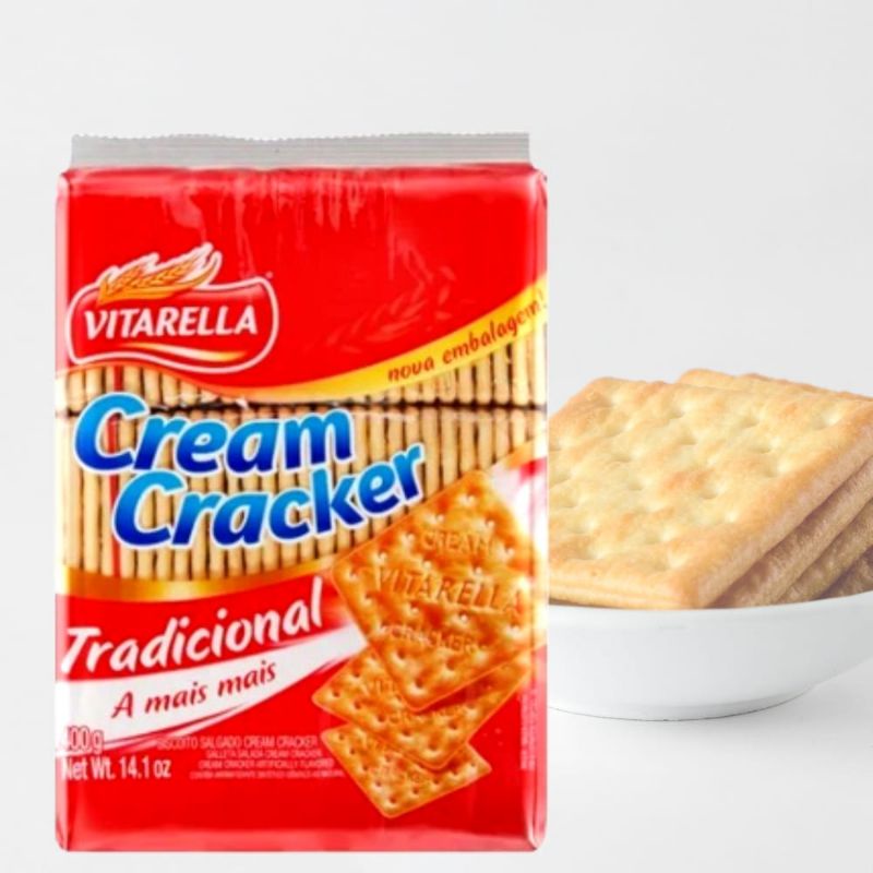 Biscoito Bolacha Cream Cracker 350g Vitarella | Shopee Brasil