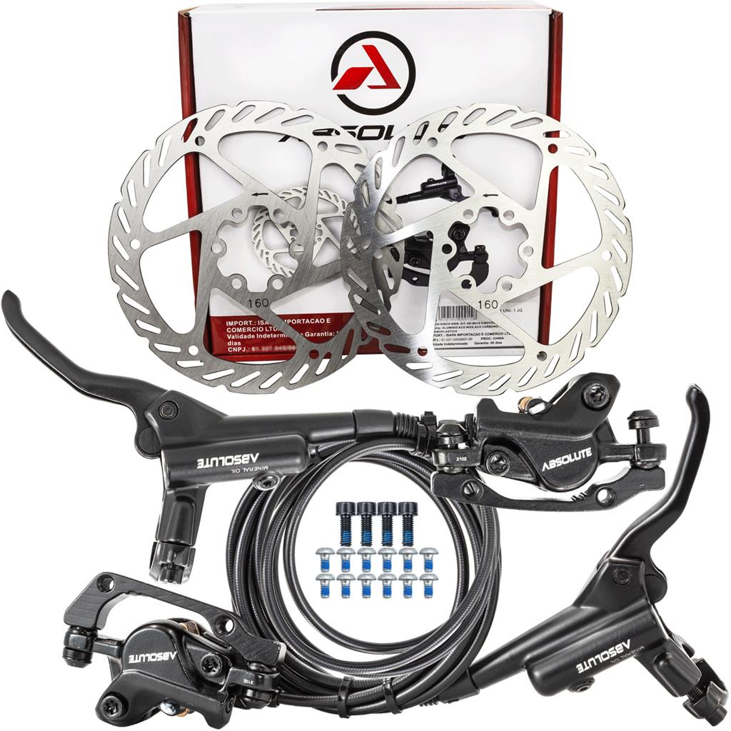 Freio Disco Hidraulico Bike Absolute Bicicleta Mtb Discos - Escorrega o ...