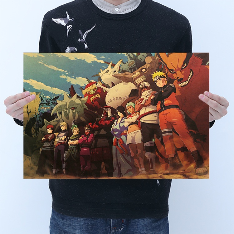 Pôsteres Naruto Retro Anime Pintura Papel Kraft Desenhos Pôster Itachi ...