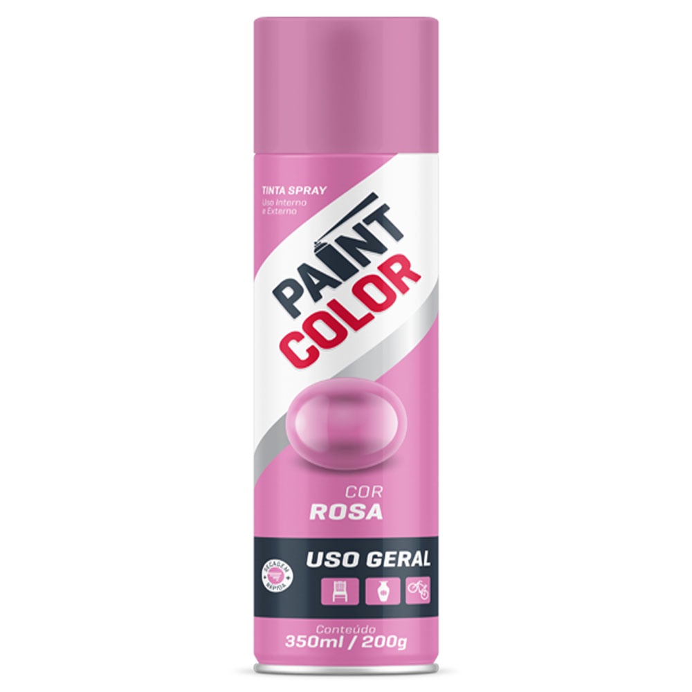 Tinta Spray Para Uso Geral Rosa De 350ml / 200g - Paint Color | Shopee Brasil
