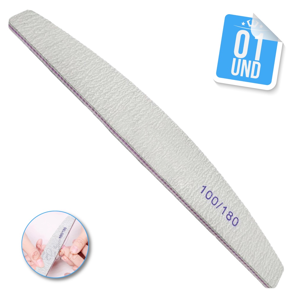 Lixa 100/180 Profissional Unha Porcelana Acrygel Fibra Banana Boomerang ...