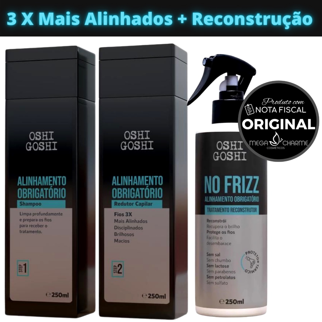 Kit Alinhamento Obrigatório Progressiva + Reconstrutor - Fios 3 Mais ...