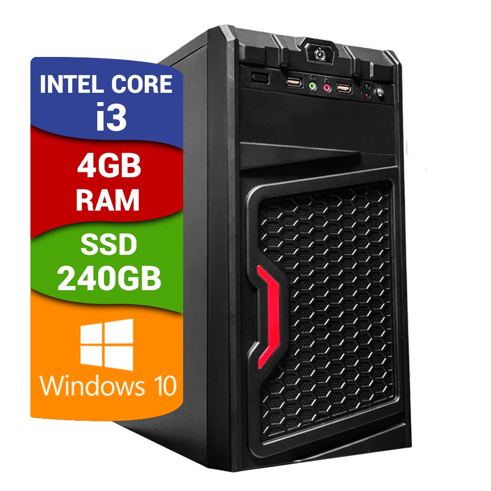 Computador Intel Core i3 4GB SSD 240GB Windows 10 | Shopee Brasil