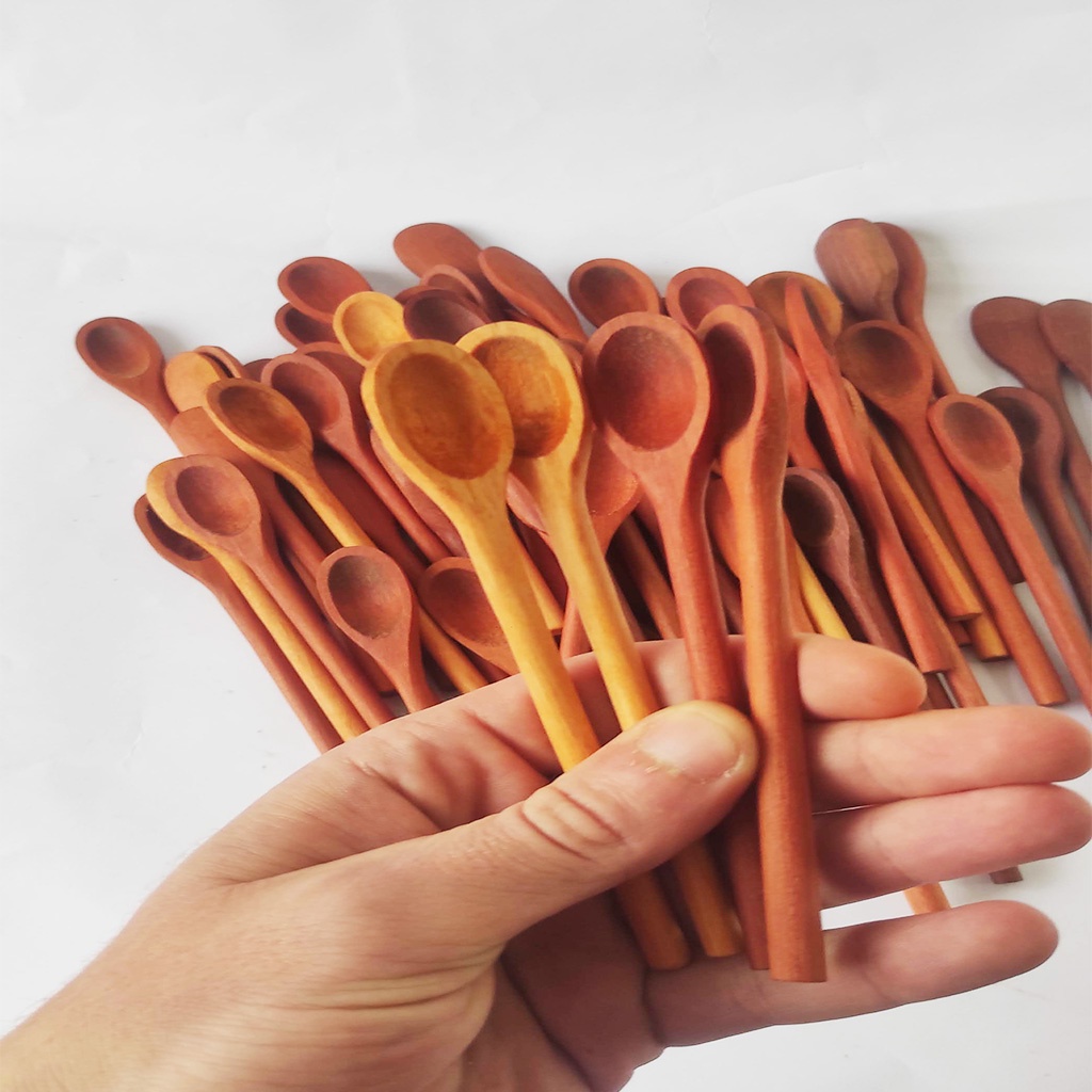 Mini Colher De Pau 2 Unidades Pimenteira Em Madeira Artesanal Para ...