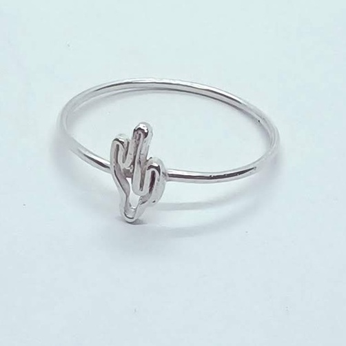 Anel de Prata 925 Cacto Feminino Delicado Minimalista Prata Legítima Certifica de Garantia Todos ...