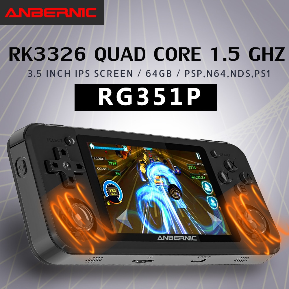 Rg351p Anbernic Retro Jogo Ps1 Rk3326 64g Open Source Sistema De 3 5