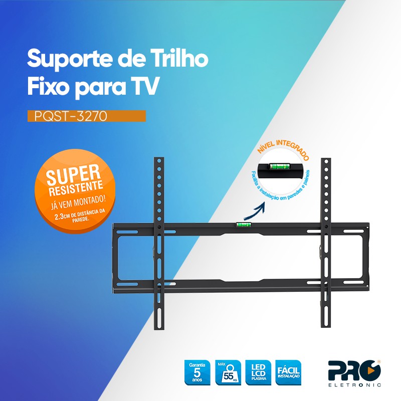 Suporte Para Tv Fixo Trilho 32-70'' Led Lcd Plasma Com Nível | Shopee ...