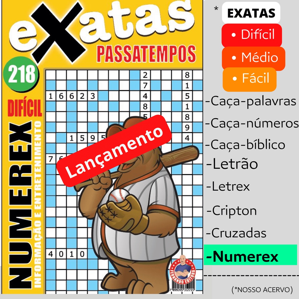 Revista Passatempos Exatas Numerex | Shopee Brasil