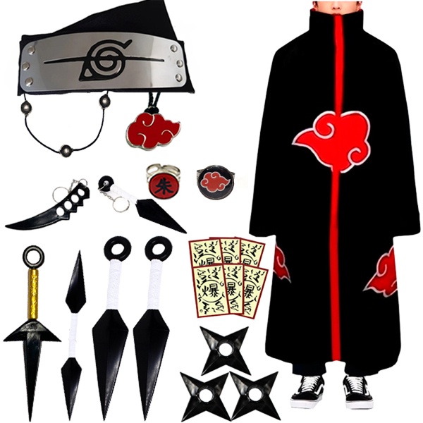Super Kit Itachi C/ Manto Akatsuki + 20 Itens Coleção Naruto | Shopee ...