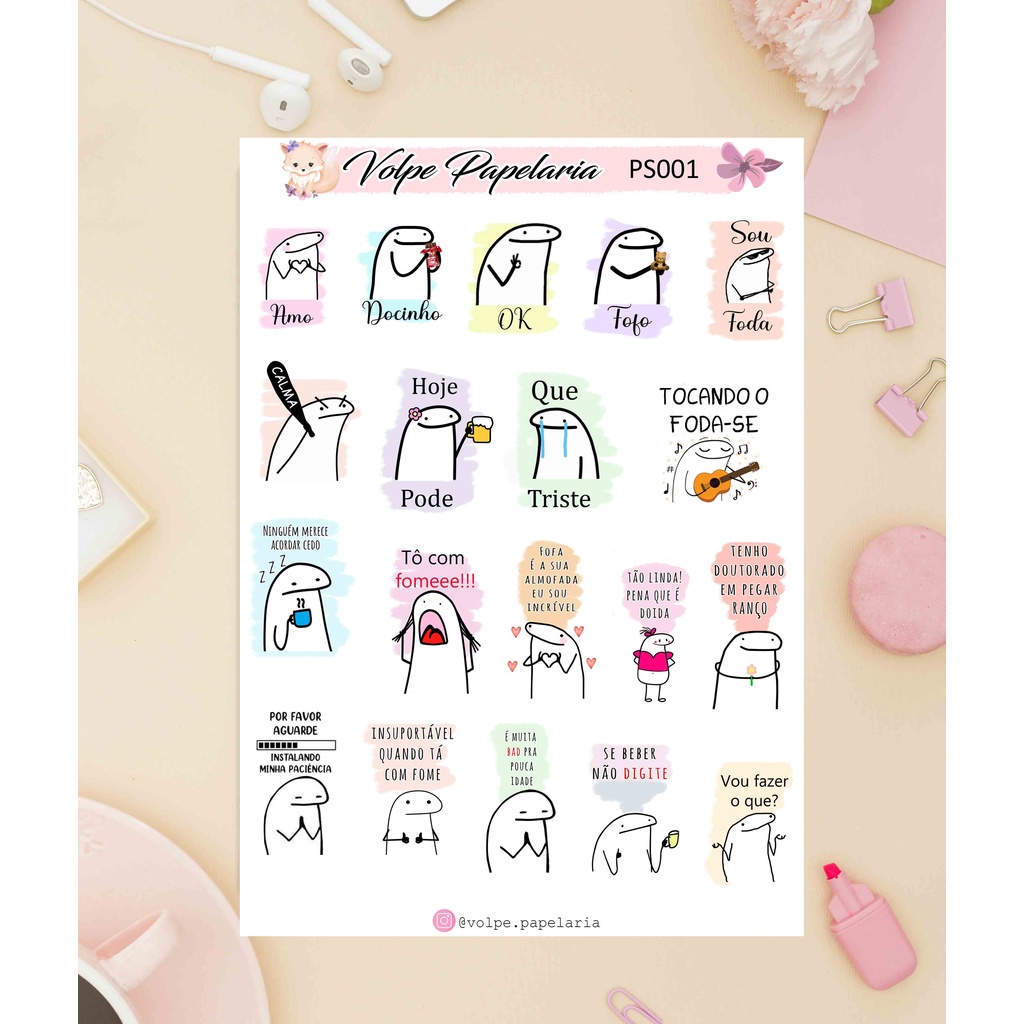 Adesivo stickerman / flork/ meme : 3 modelos de cartelas | Shopee Brasil