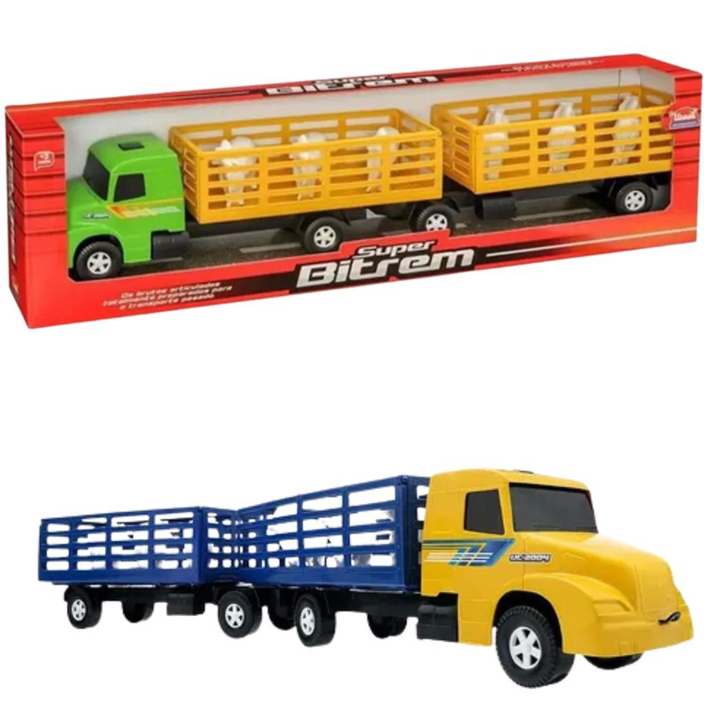 Caminhao Super Bitrem Carga Viva Usual Brinquedos | Shopee Brasil