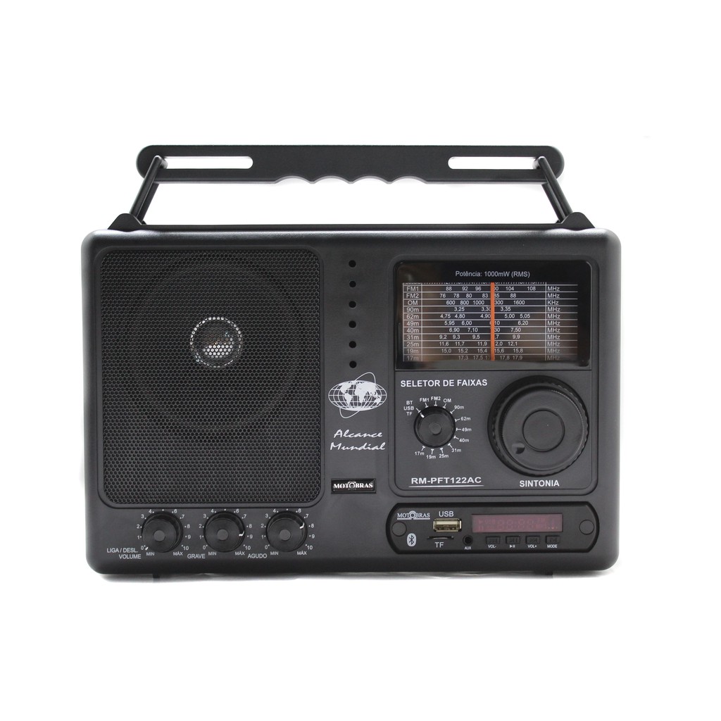 Radio Motobras 12 Faixas - Fm1/fm2/am/oc1-7/usb/bluetooth | Shopee Brasil