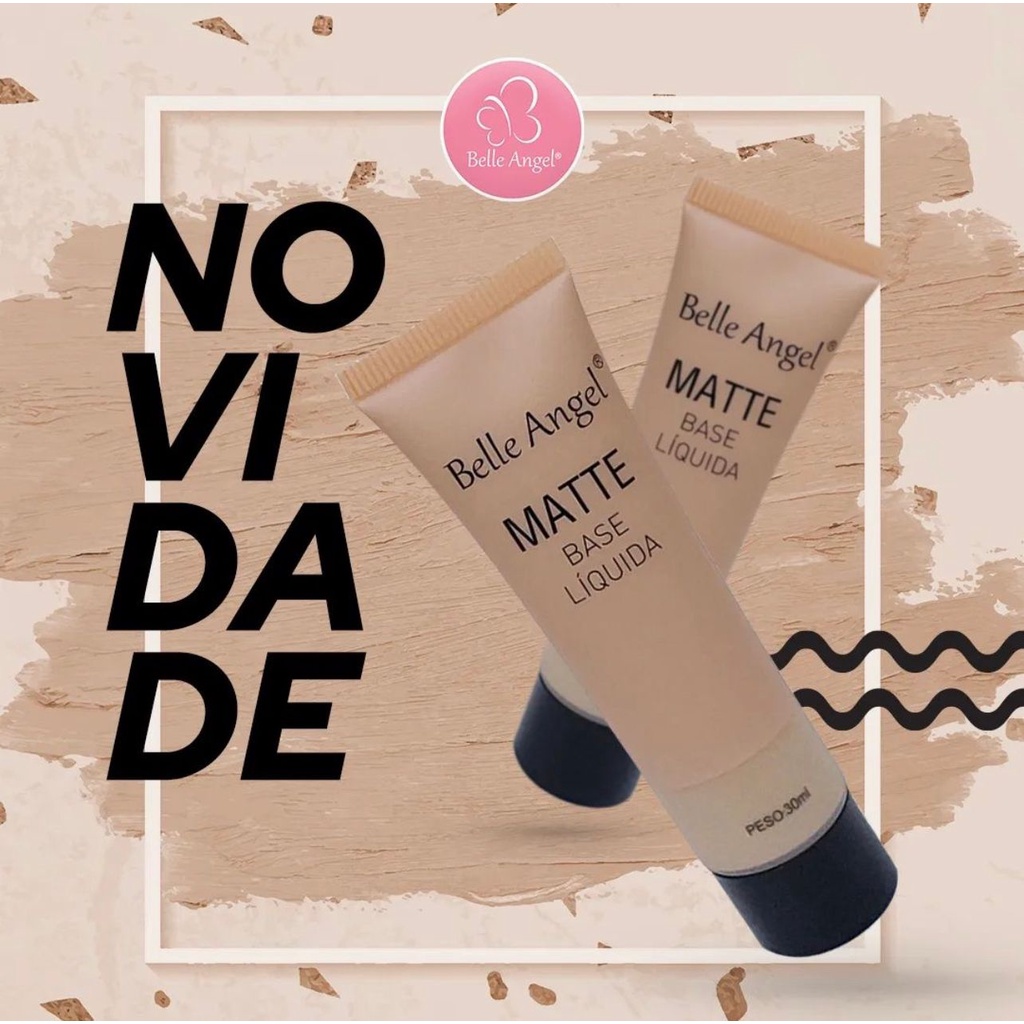 BASE LIQUIDA MATTE - BELLE ANGEL | Shopee Brasil