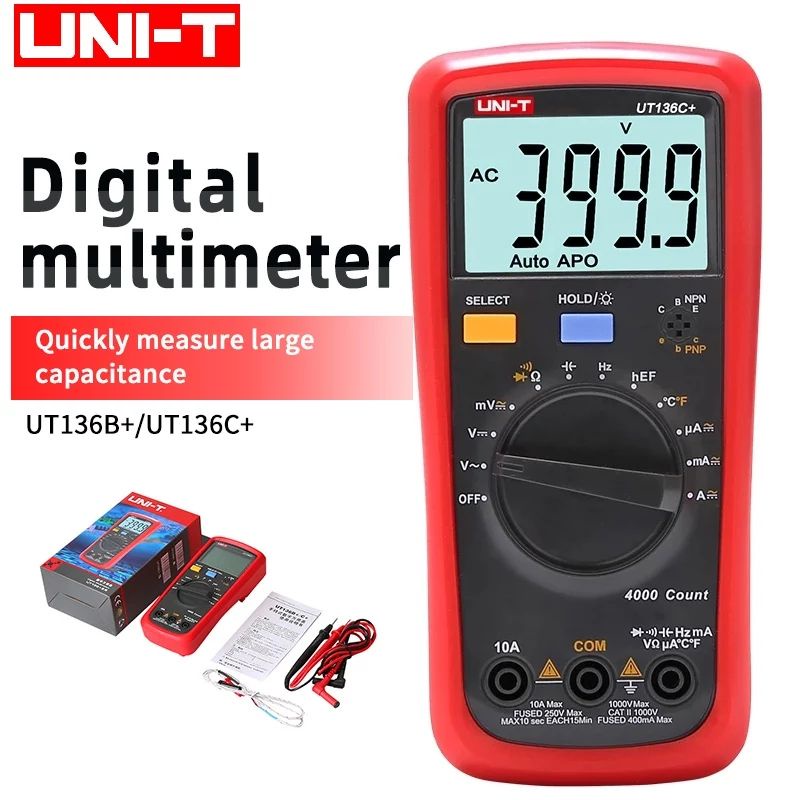 Multimetro Digital Auto Faixa UNI-T Modelo UT136C+ / Ideal para profissionais da Eletrônica ...