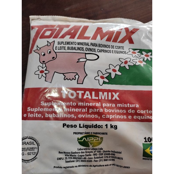 Totalmix Suplemento Mineral 1KG para bovino de Corte e Leite | Shopee ...