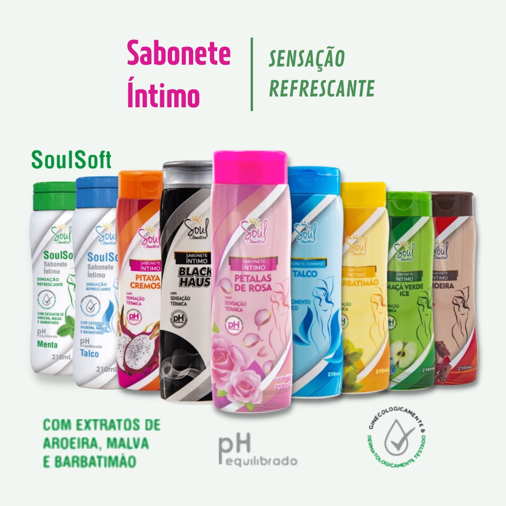 SABONETE LÍQUIDO ÍNTIMO FEMININO 210ML - SOUL | Shopee Brasil