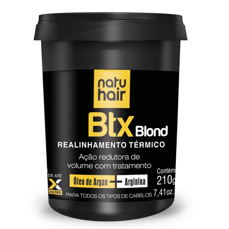 BTX Realinhamento Térmico Botox Blond Sem Formol NatuHair 210g Orgânico ...
