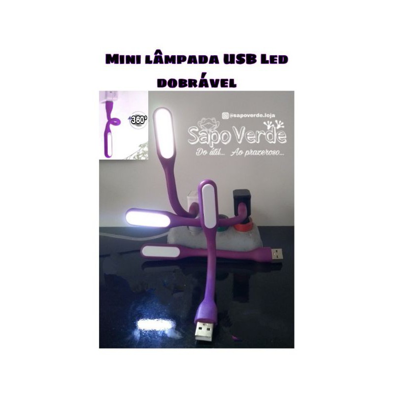Lampada luminária USB LED cor roxa 1.2 W | Shopee Brasil