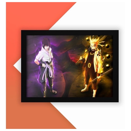 Quadro Naruto E Sasuke- 62 Cm X 44 Cm | Shopee Brasil