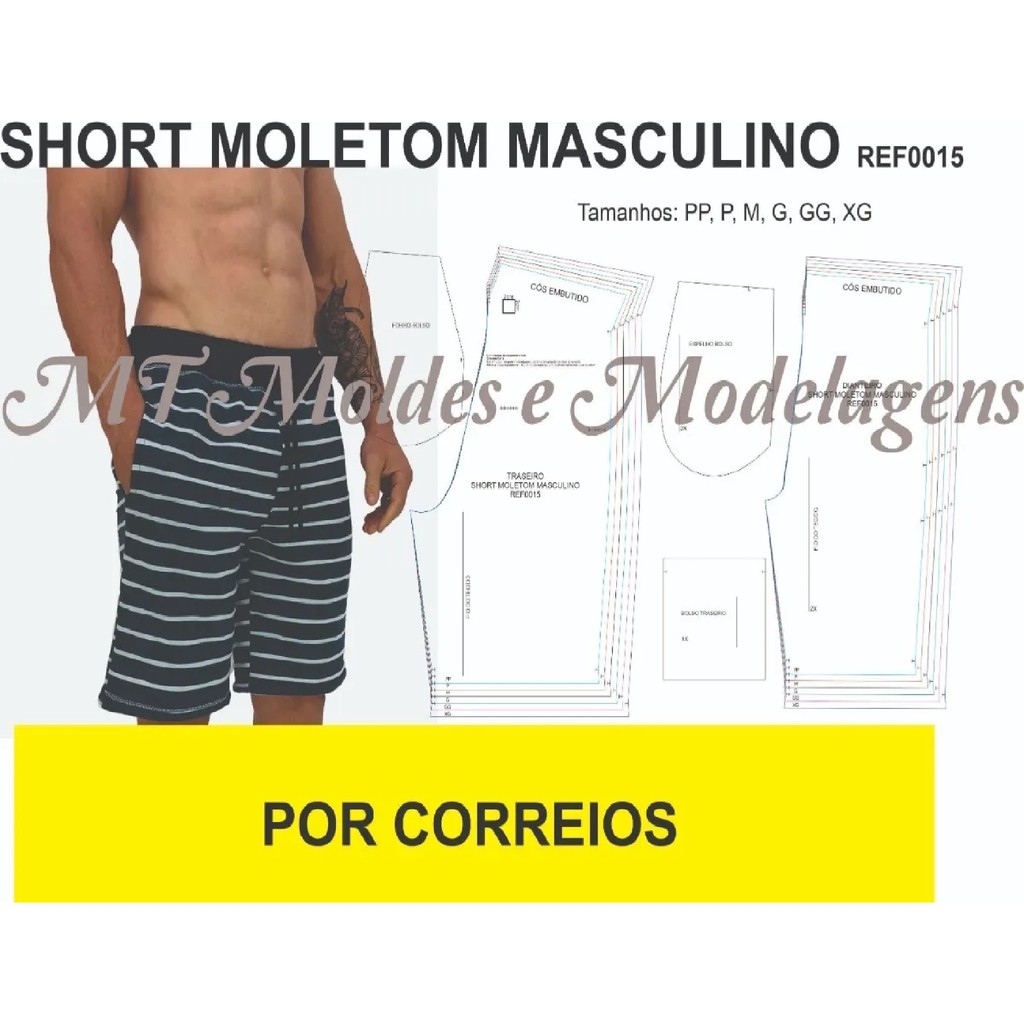Molde Modelagem Shorts De Moletom Básico Masculino Ref0015 | Shopee Brasil Molde Modelagem Shorts De Moletom Básico Masculino Ref0015 | Shopee Brasil