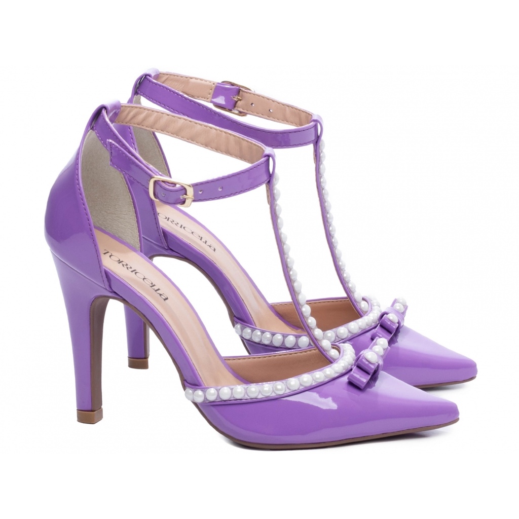 Sapato Scarpin Perola em ABS Roxo Torricella | Shopee Brasil