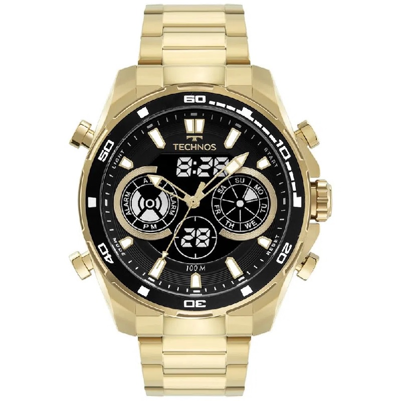 Relógio Masculino Technos Anadigi A Prova D'Água Original Presente Moda ...