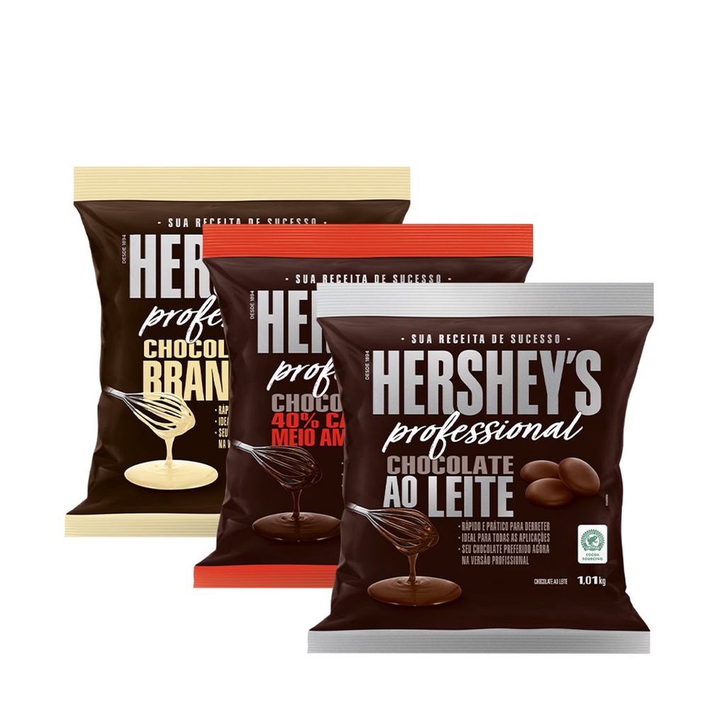 Kit Chocolate Professional Hersheys (Formato Moeda) - 3 x 1,01kg | Shopee Brasil
