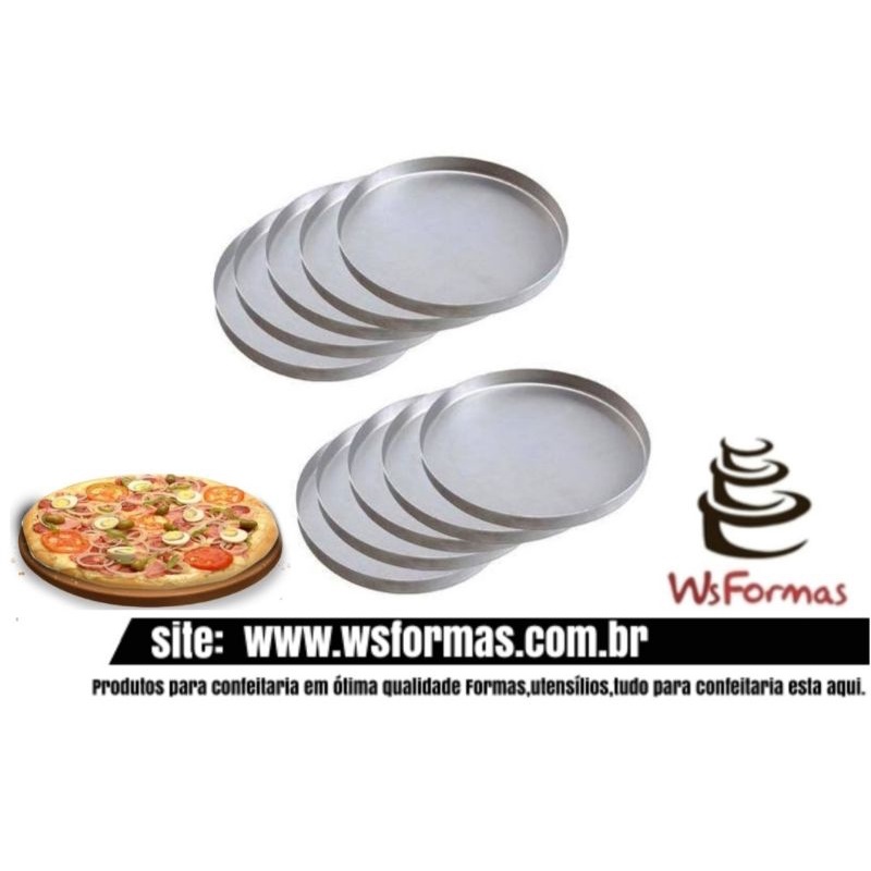 kit 10 formas para pizza N°35 cm uso profissional 8 fatias | Shopee Brasil
