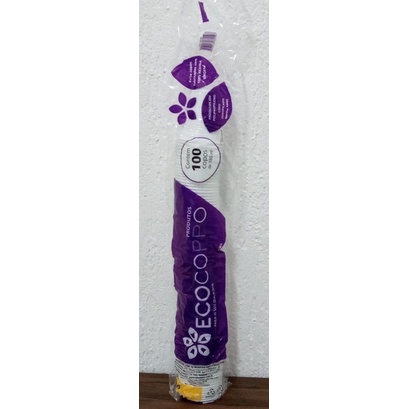 Copo De Plástico Descartavel 180 Ml - Ecocoppo - Pacote C/100 Unidades - Branco | Shopee Brasil