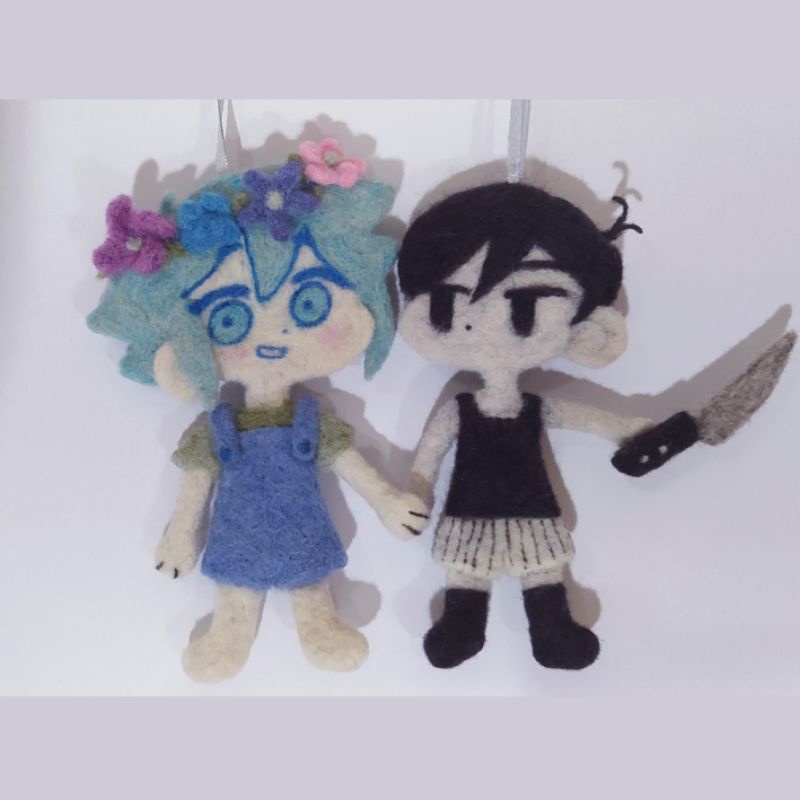 Amigurumi Omori e Basil chaveiro plushie pelúcia de feltro enfeite para ...