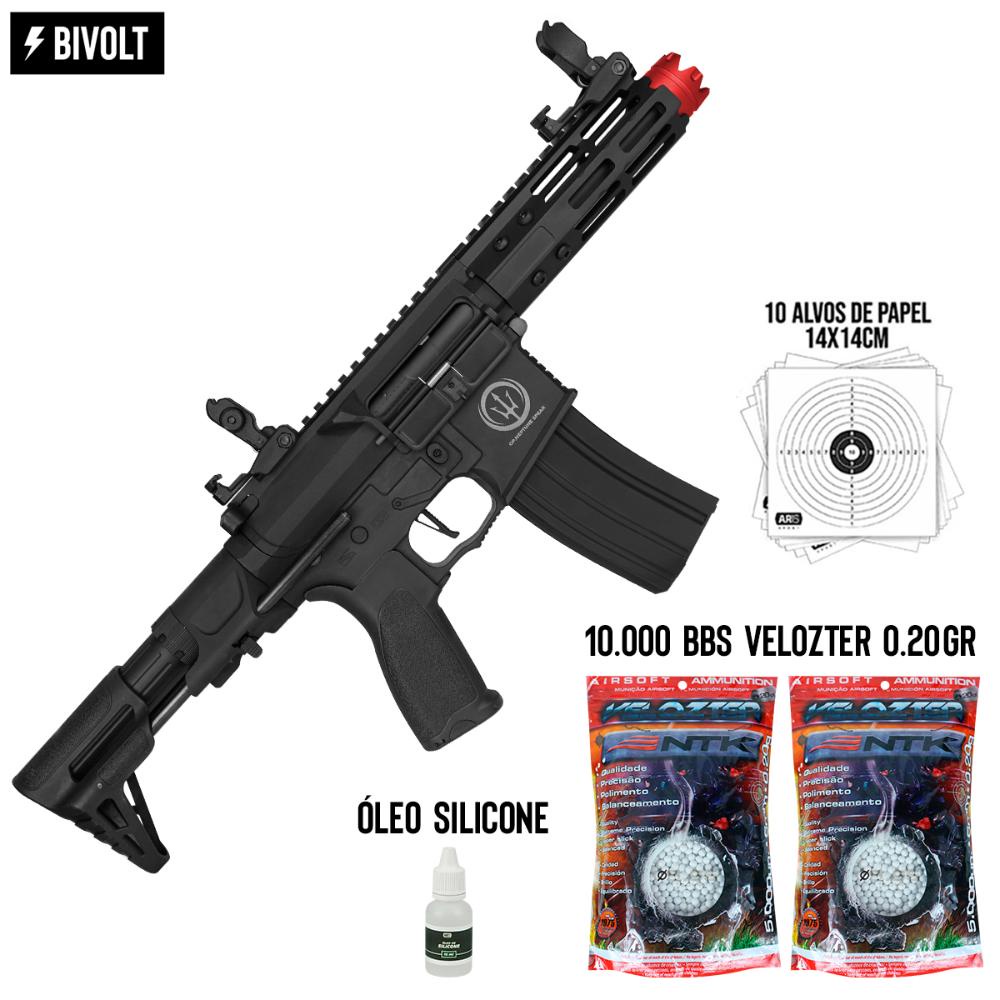 Rifle Airsoft AEG Rossi Neptune PDW M4 Curto + 02 Sacos BBS | Shopee Brasil