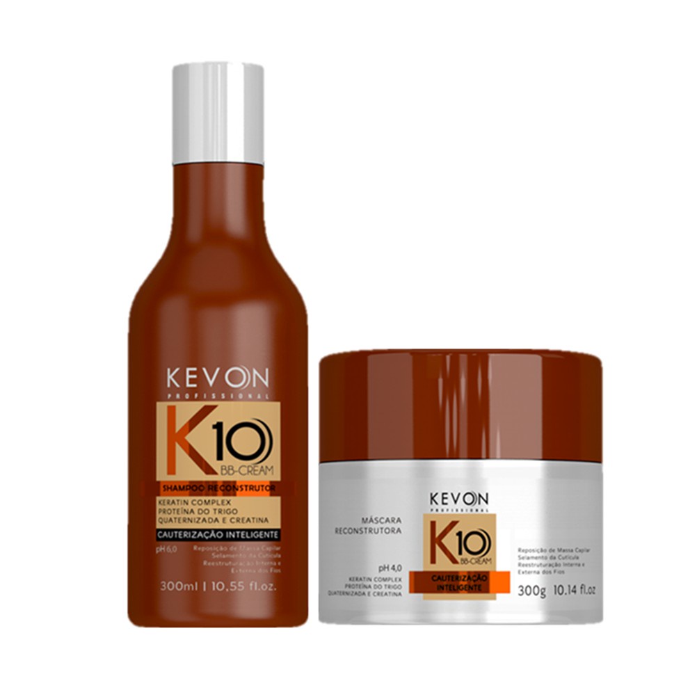 Kit K10 BB-Cream Shampoo Reconstrutor 300 ml + Máscara Reconstrutora ...