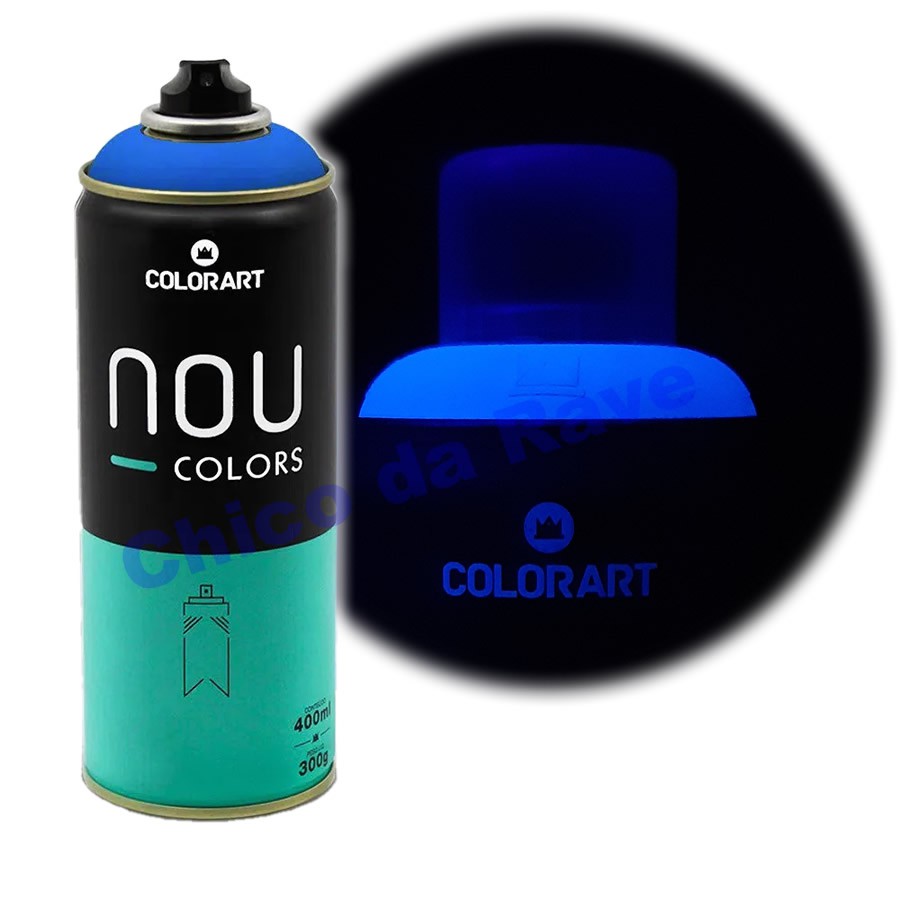 Tinta Spray Azul Luminoso 400ml Fluorescente Neon Nou Colors Grafite ...