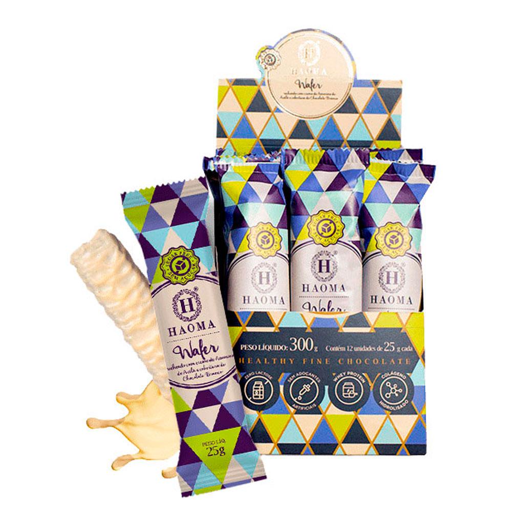 Wafer Snack com Chocolate Branco Haoma (Cx c/12 un de 25g) | Shopee Brasil