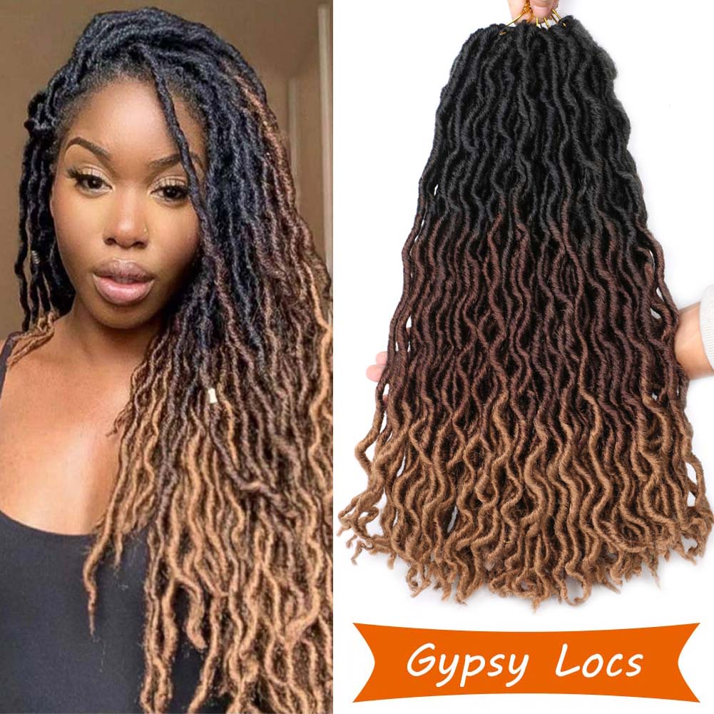 18Inch Goddess Faux locs Crochet Hair Synthetic Braiding hair Curly ...