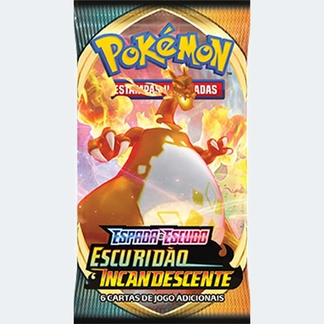 Pacote Booster Pokémon TCG Espada e Escudo Escuridão Incandescente - Com 6 Cartas. | Shopee Brasil