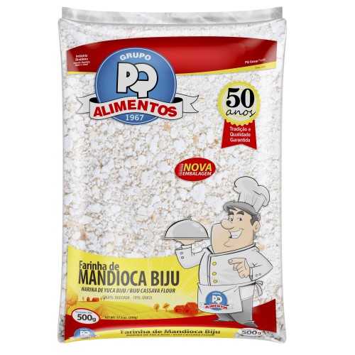 FARINHA DE MANDIOCA BIJU 500G PQ ALIMENTOS | Shopee Brasil
