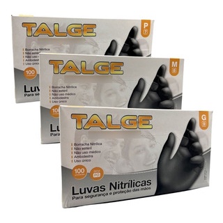 Luva Nitrilica Talge Preta Com 100 Unidades - G | Shopee Brasil