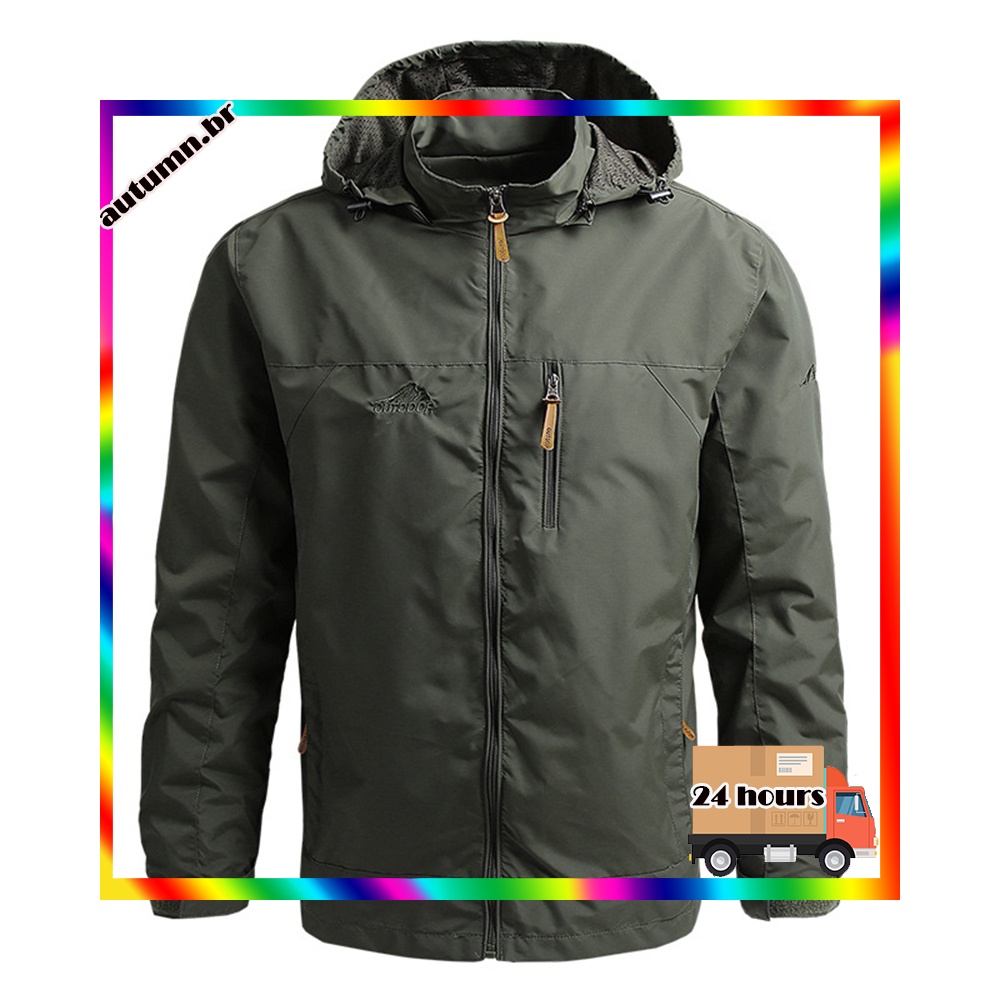 2024 Jaqueta Com Capuz Casaco Corta-Vento Quente À Prova D'água Para Homens Caminhadas Pesca ...