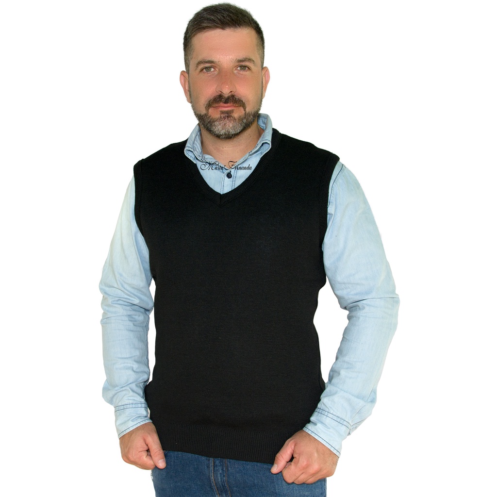 Pullover Colete P M G Gg Varias Cores Social Tricô Lã Cl coleçao ...