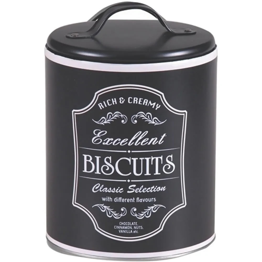 OUTLET- Lata Biscuits Pote Biscoitos Retrô Vintage Alça Preto TP ...
