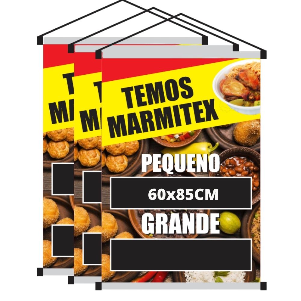 3 Banners Marmitex Pequeno Grande Bar Restaurante 60x85 cm | Shopee Brasil