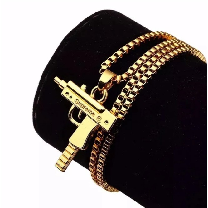 Colar Pingente Metralhadora Ouro Supreme Uzi | Shopee Brasil